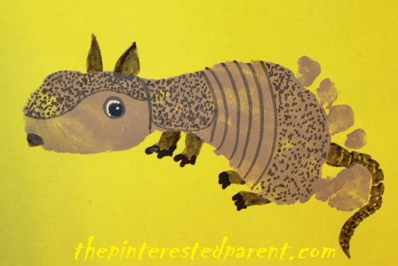 Footprint Armadillo Craft – The Pinterested Parent
