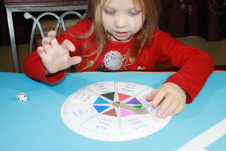 Spin, Roll & Count Gross Motor Skill Game – The Pinterested Parent