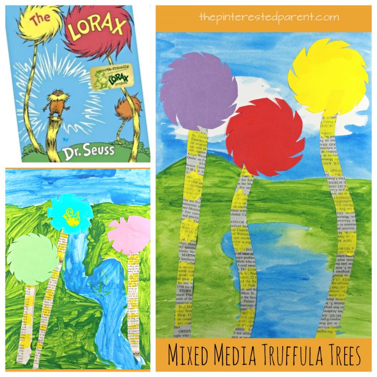 Mixed Media Truffula Trees – The Pinterested Parent