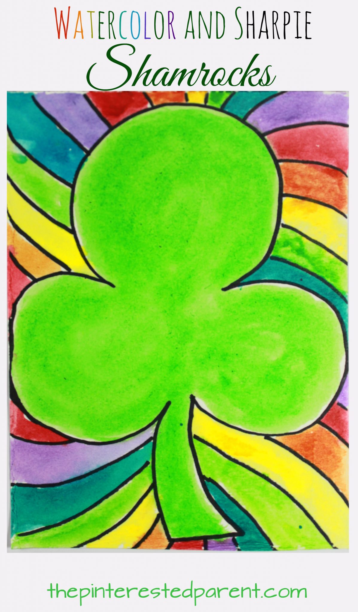 Watercolor and Sharpie Shamrocks – The Pinterested Parent