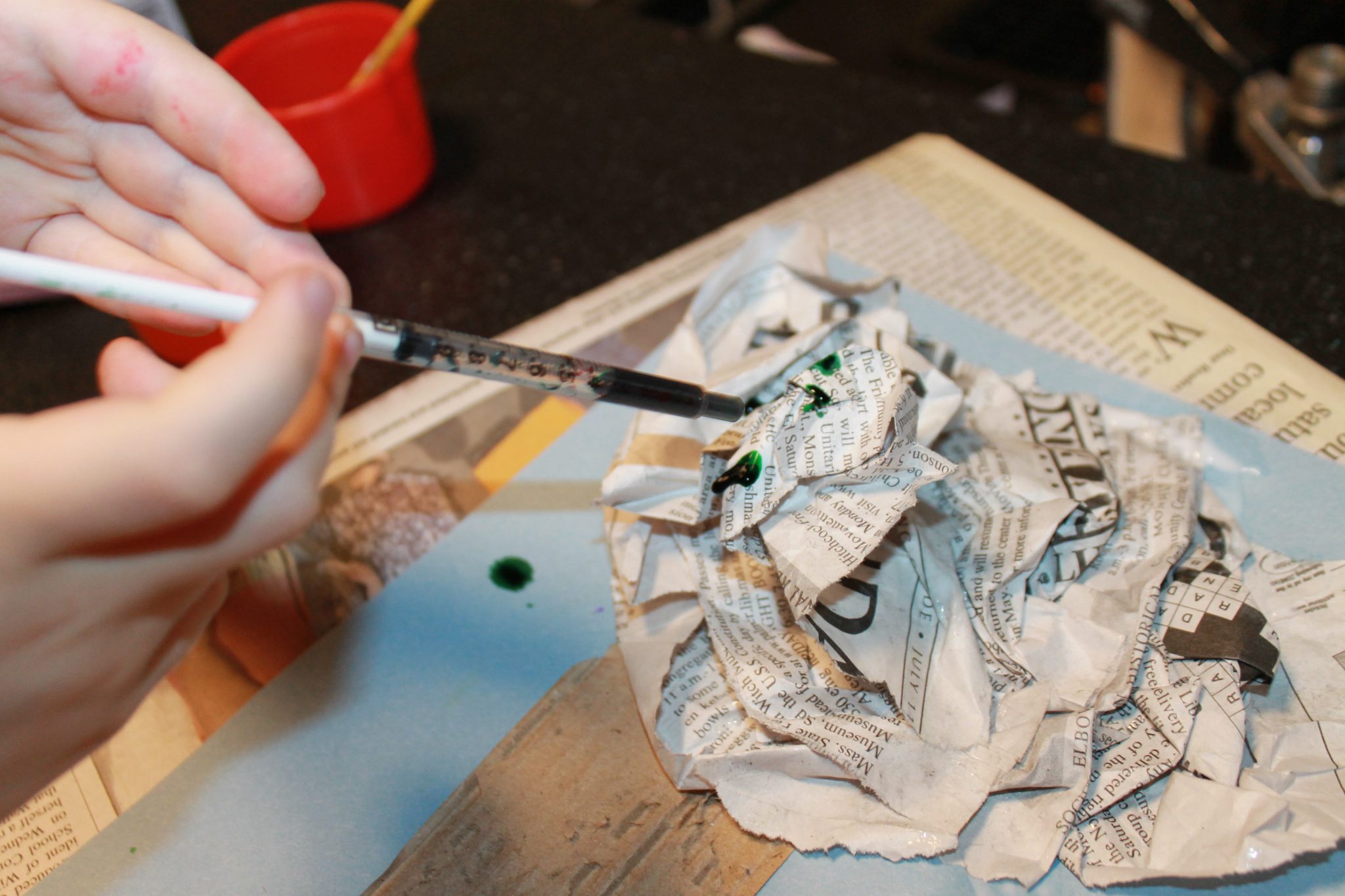 Crumpled Newspaper Fall Tree – The Pinterested Parent