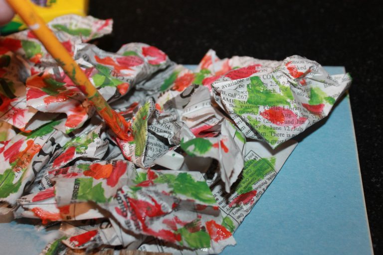 Crumpled Newspaper Fall Tree – The Pinterested Parent