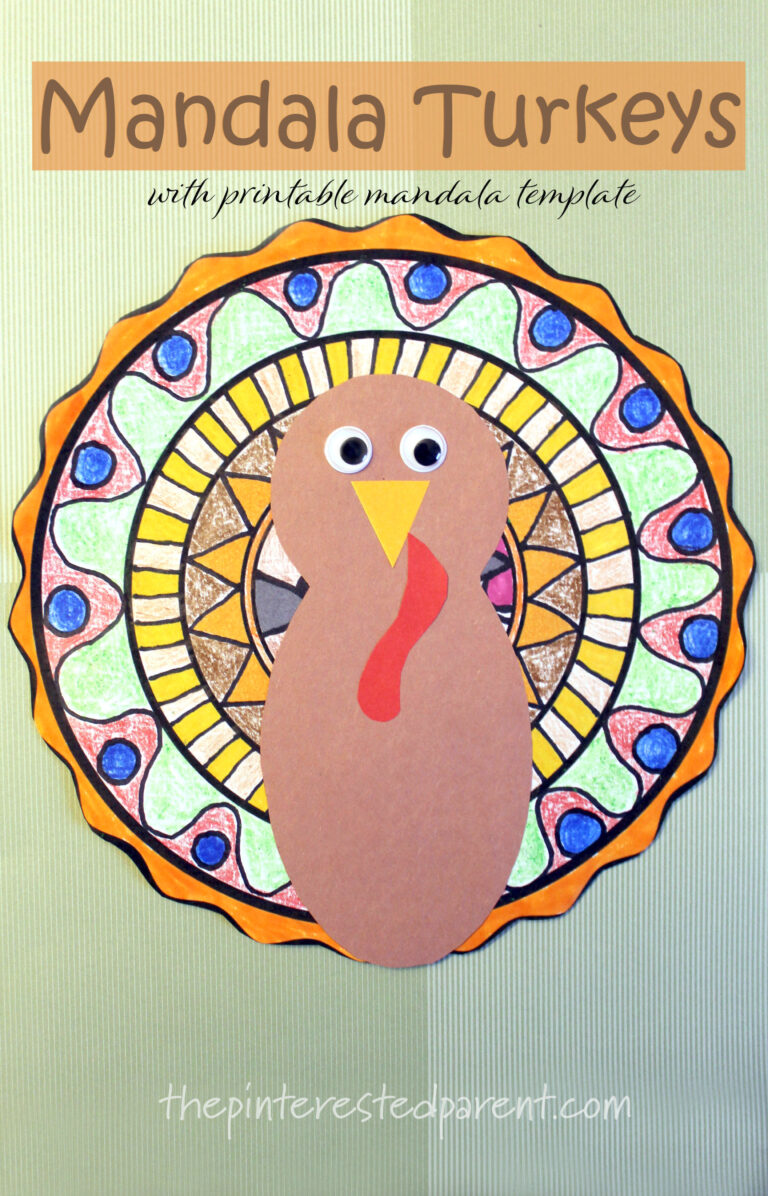 Mandala Turkey Craft with Printable Template – The Pinterested Parent