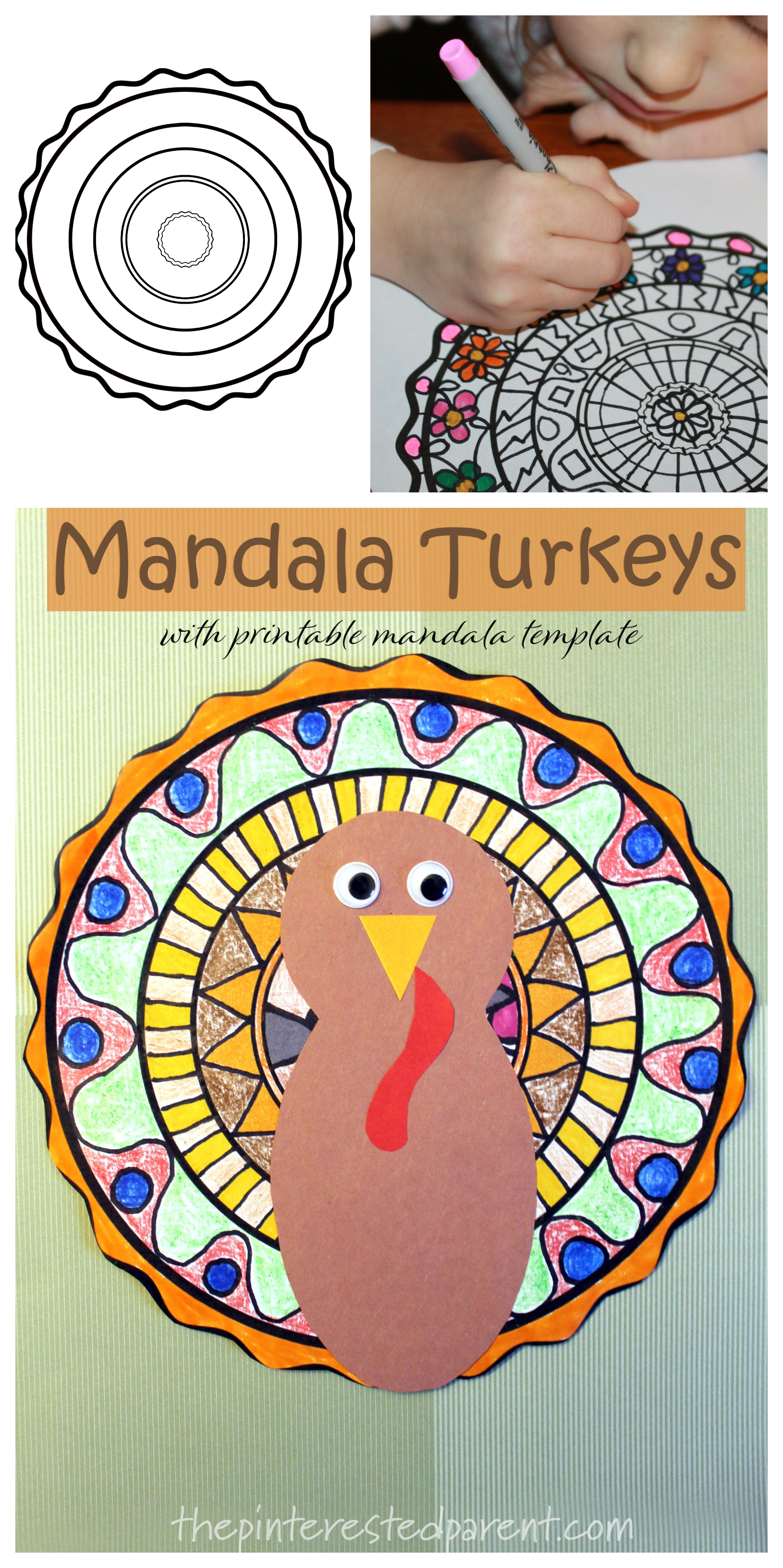 Mandala Turkey Craft with Printable Template – The Pinterested Parent