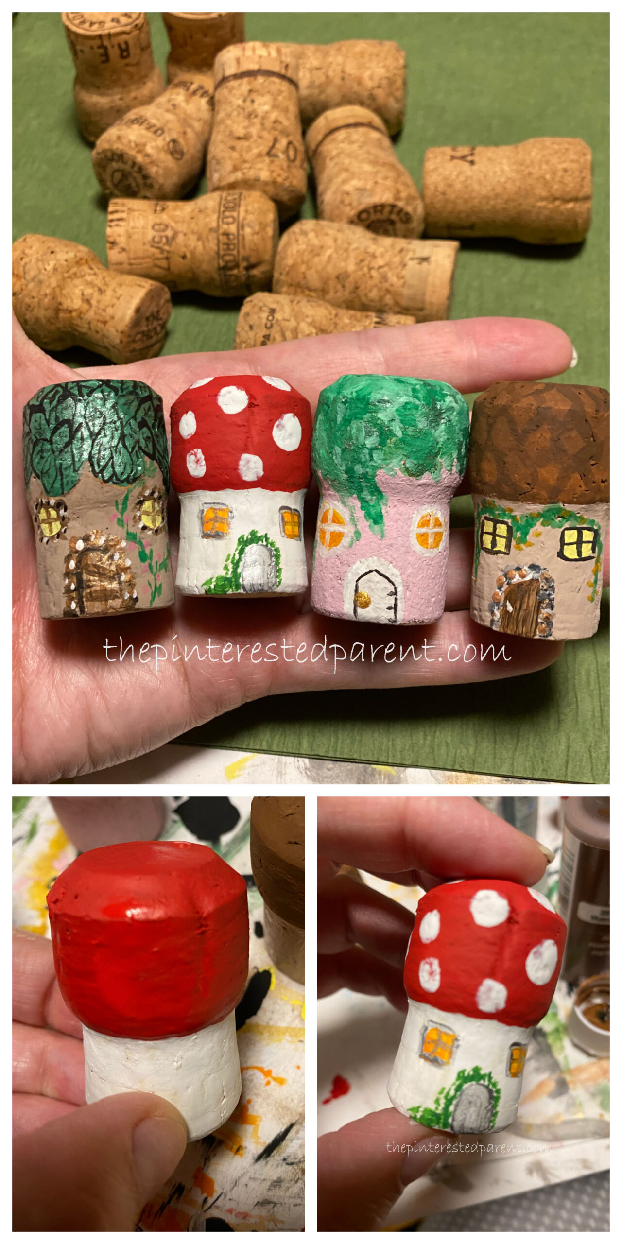 Painted Cork Fairy Houses – The Pinterested Parent
